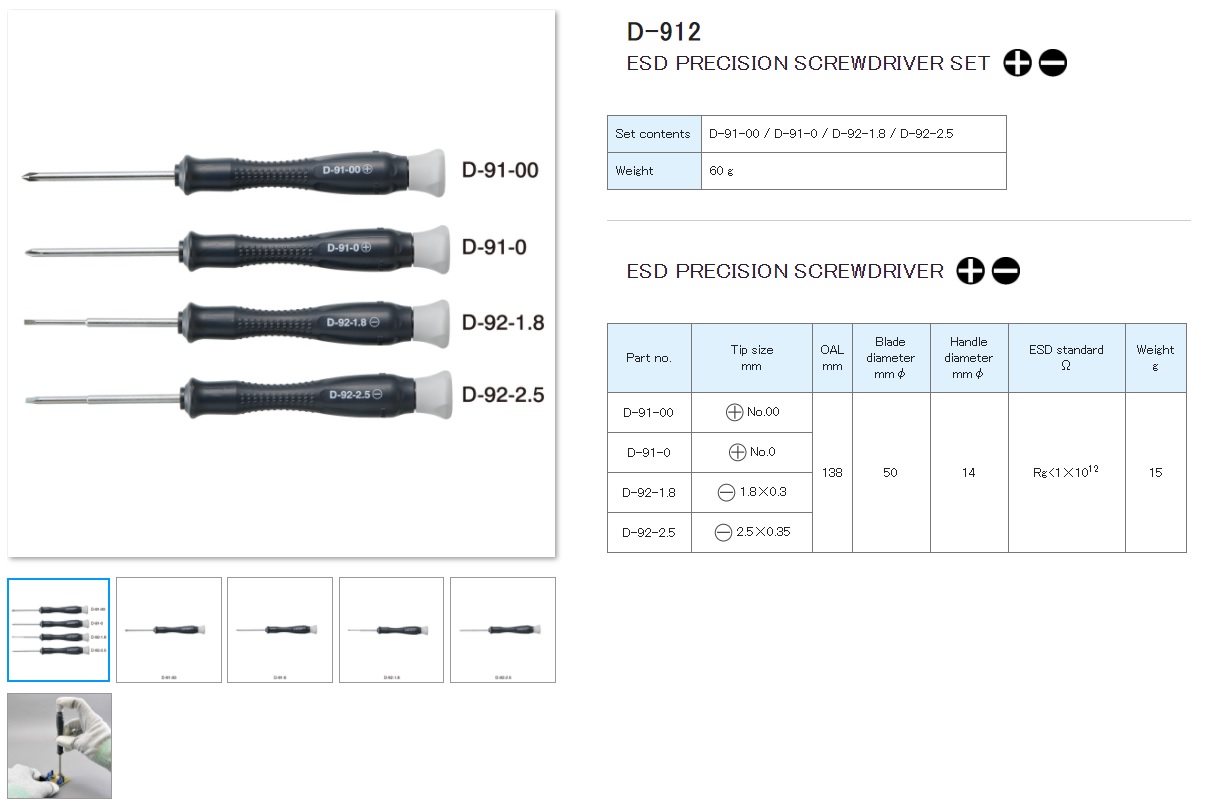 Ichiban Precision Sdn Bhd - Hozan - HOZAN ESD PRECISION SCREWDRIVER SET